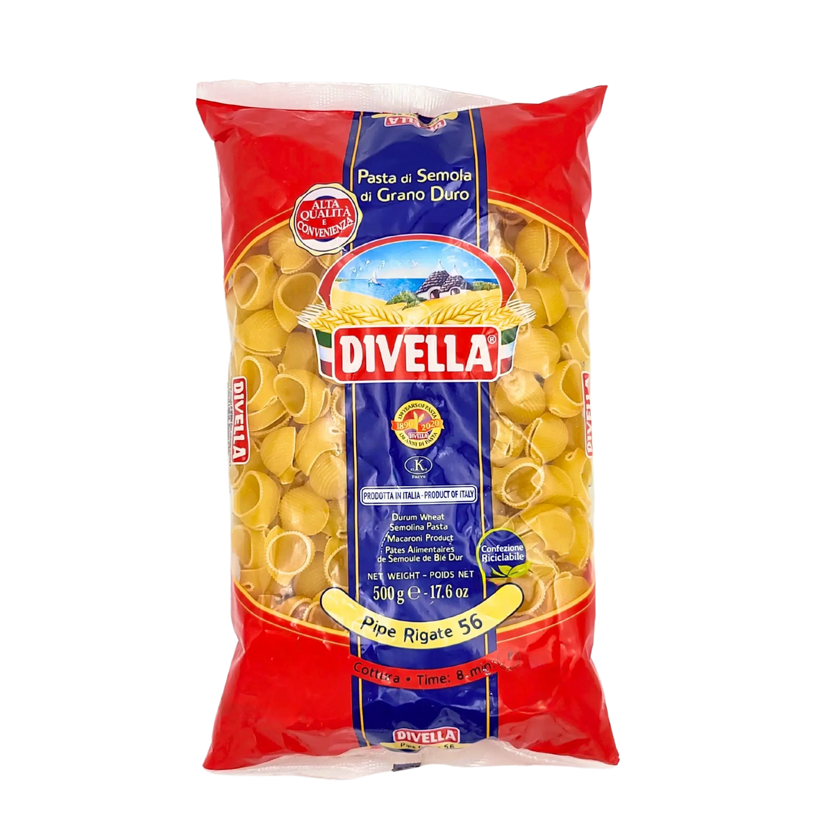Pâtes Courtes - Pipe Rigate N°56 - Divella 500g — EasyGusto.fr